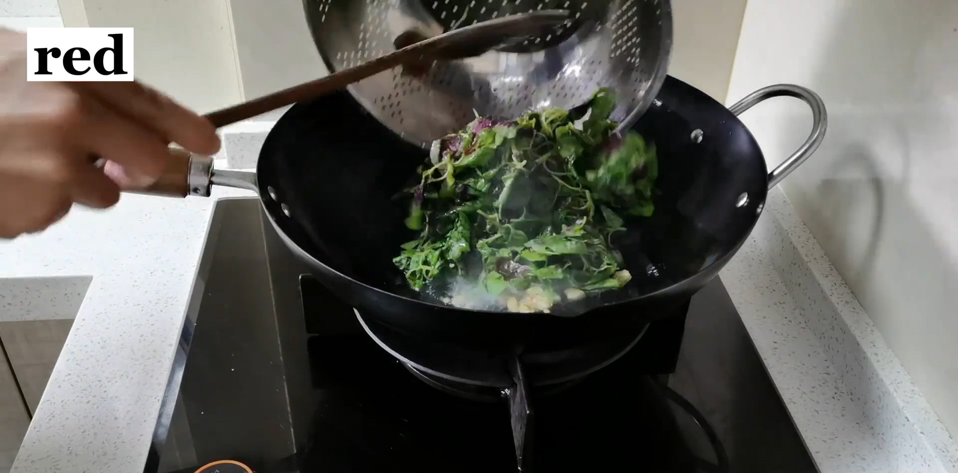 Red spinach recipe_Sauteed Red Spinach with Garlic - Cook Chinese Foods